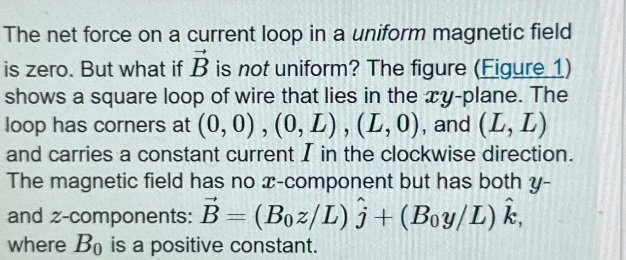 Solved The net force on a current loop in a uniform magnetic | Chegg.com