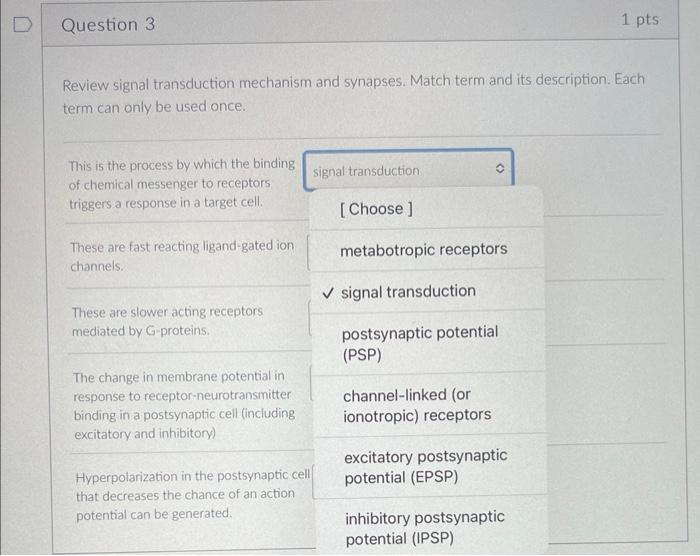 Solved Review signal transduction mechanism and synapses. | Chegg.com