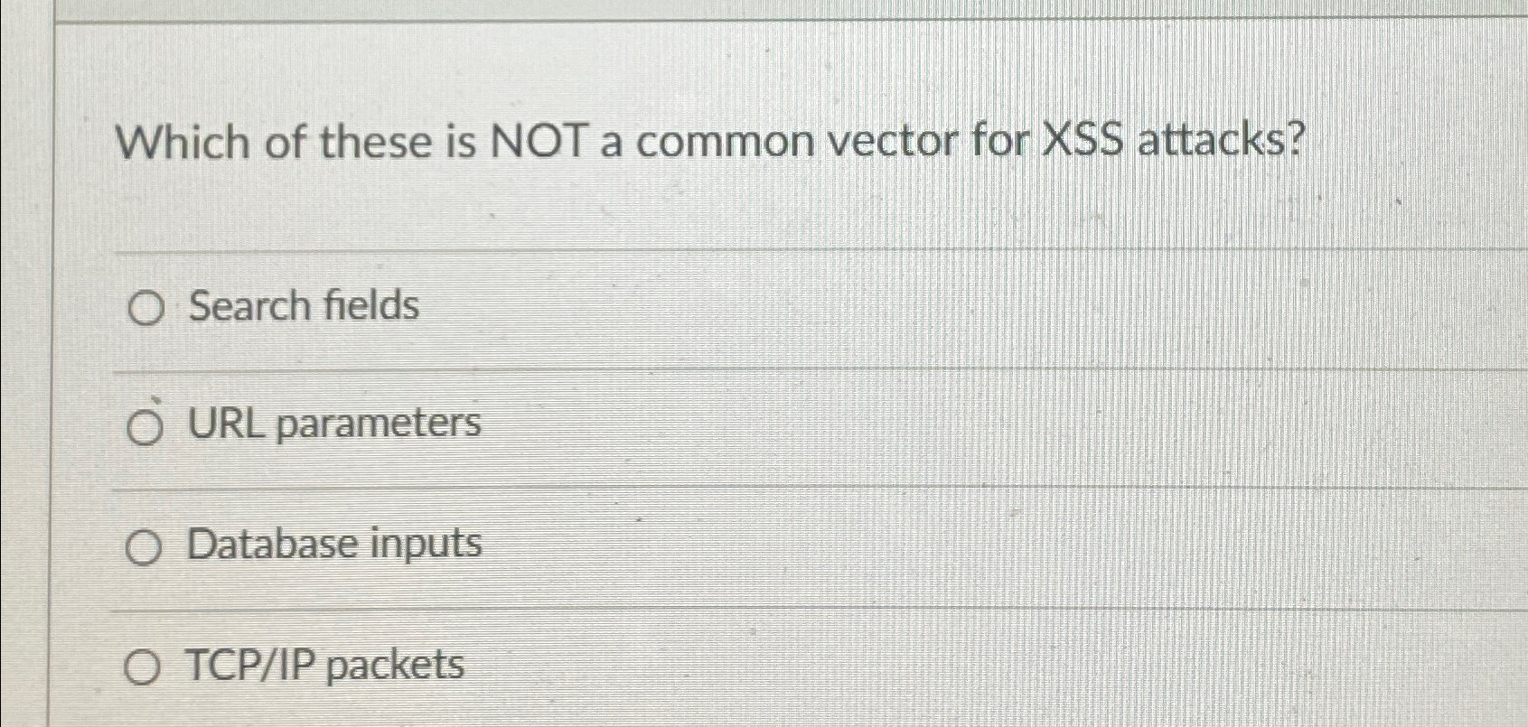 Solved Which Of These Is Not A Common Vector For Xss