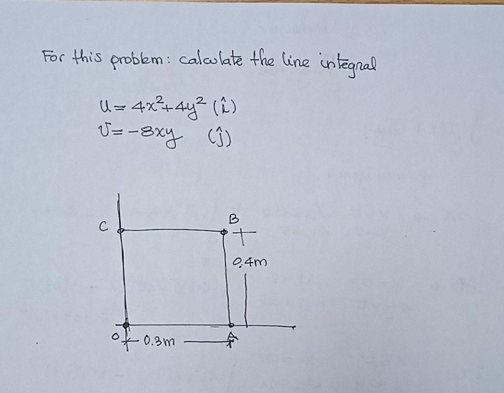 Solved For this problem: calculate the line integral | Chegg.com