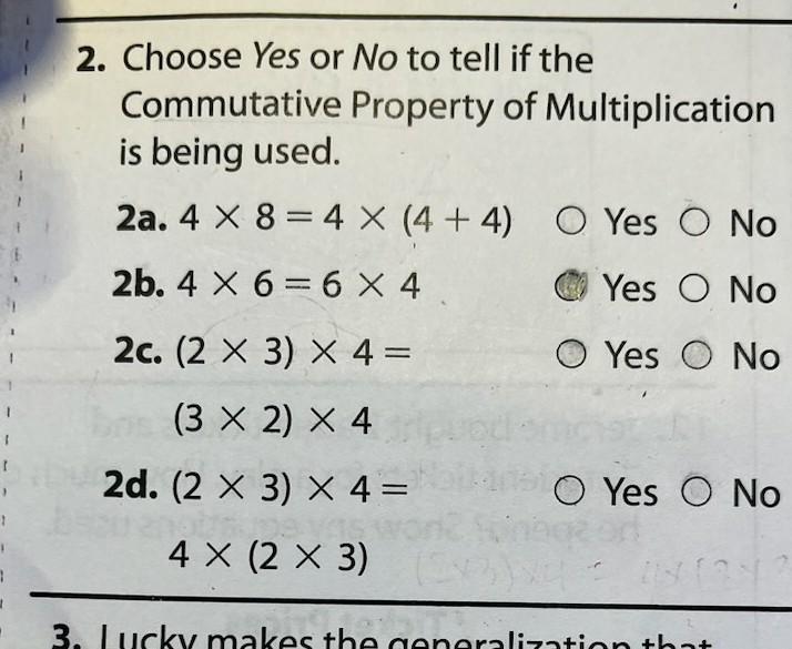 Solved 2. Choose Yes or No to tell if the Commutative | Chegg.com
