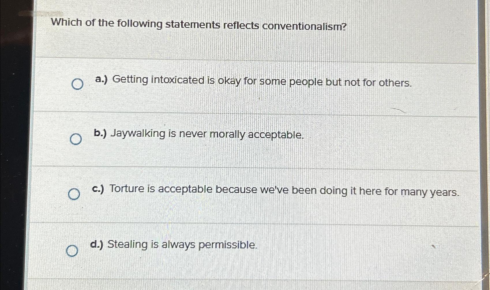 Solved Which of the following statements reflects | Chegg.com