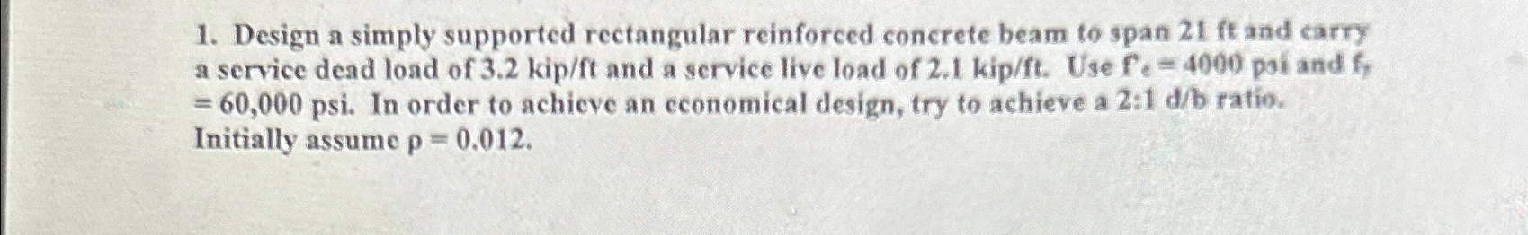 Solved Design a simply supported rectangular reinforced | Chegg.com