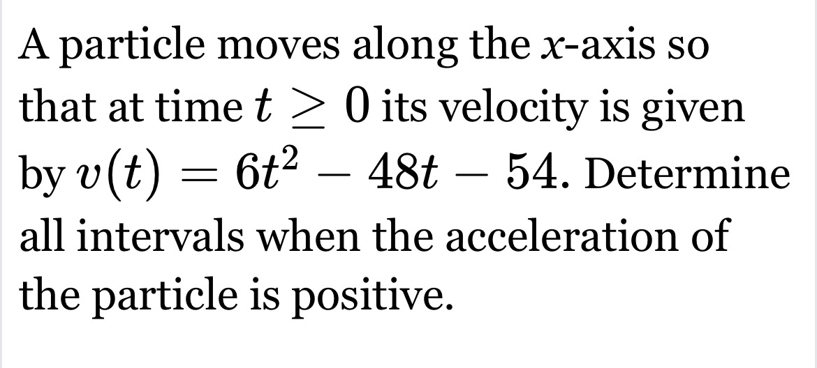 Solved A particle moves along the x-axis so that at time t≥0 | Chegg.com