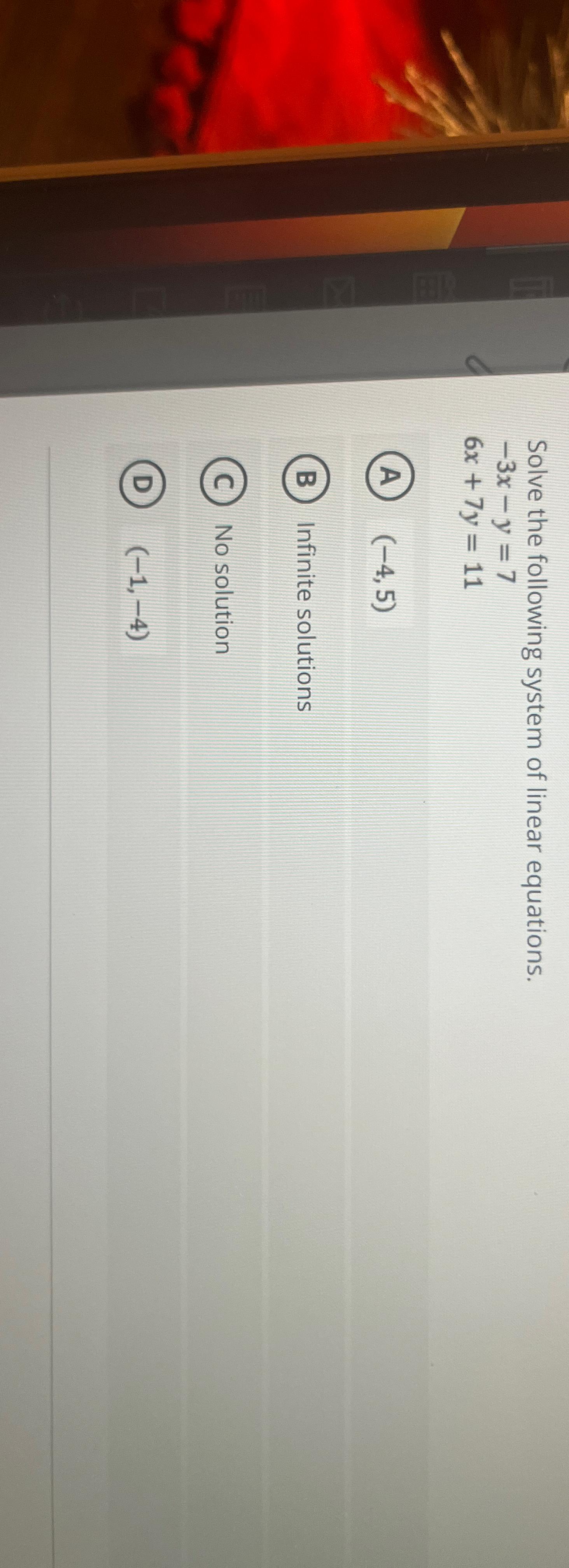 Solved Solve the following system of linear | Chegg.com