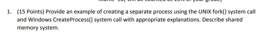 Solved 1. (15 Points) Provide an example of creating a | Chegg.com