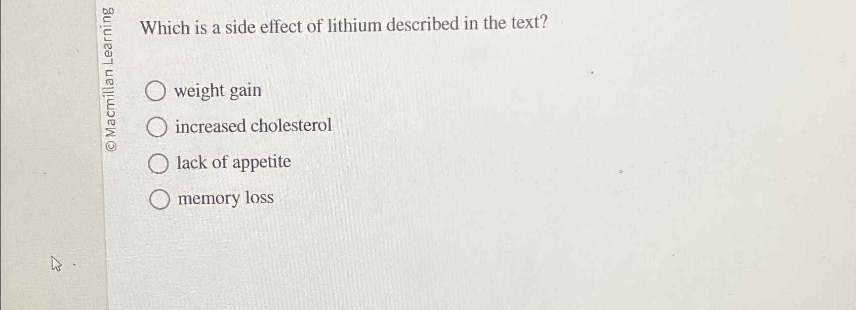Solved Which is a side effect of lithium described in the | Chegg.com
