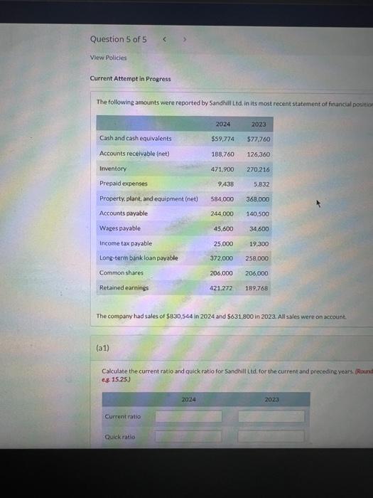 Solved Current Attempt in Progress The following amounts | Chegg.com