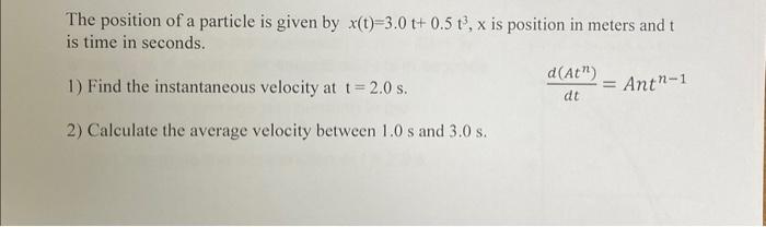 Solved The position of a particle is given by | Chegg.com