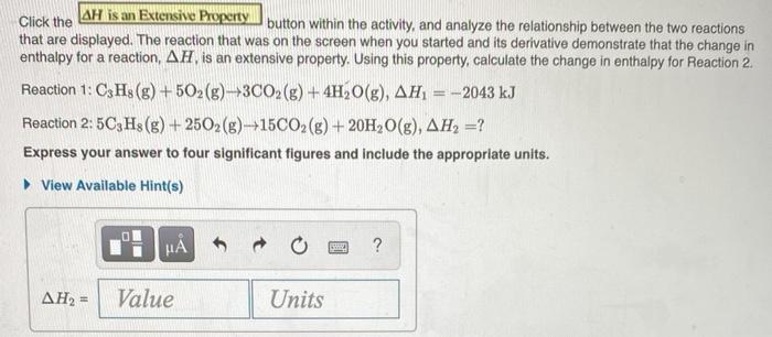 Solved Click the AH is an Extensive Property button within | Chegg.com