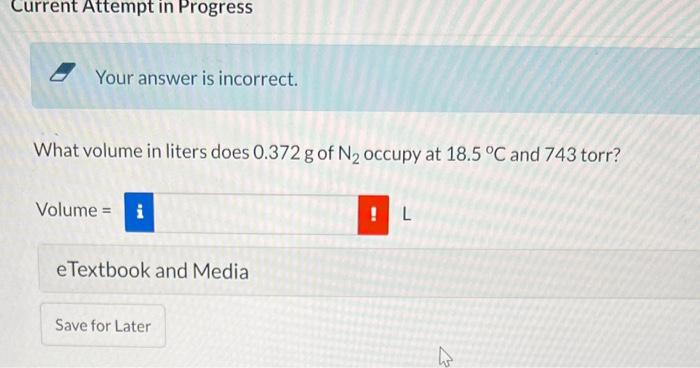 Solved Current Attempt in Progress Your answer is incorrect. | Chegg.com