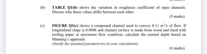 Solved (b) TABLE Q1(b) shows the variation in roughness | Chegg.com