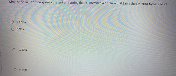 Solved What is the value of the spring constant of a spring | Chegg.com
