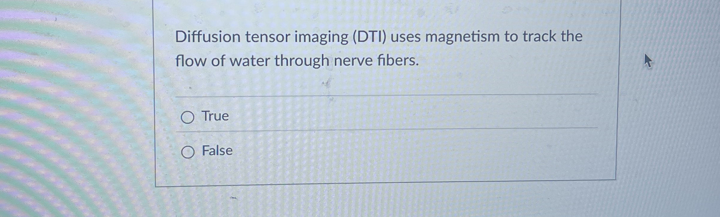 Diffusion tensor imaging (DTI) ﻿uses magnetism to | Chegg.com
