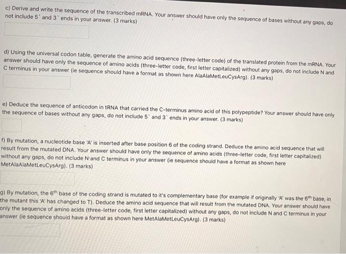Solved An open reading frame (ORF) is a section of codons | Chegg.com