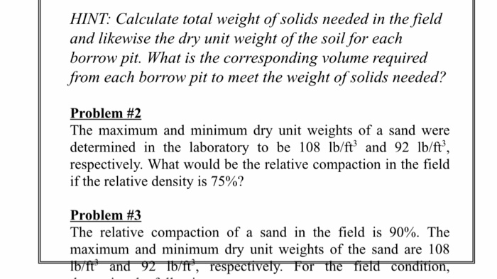 Solved HINT: Calculate total weight of solids needed in the | Chegg.com
