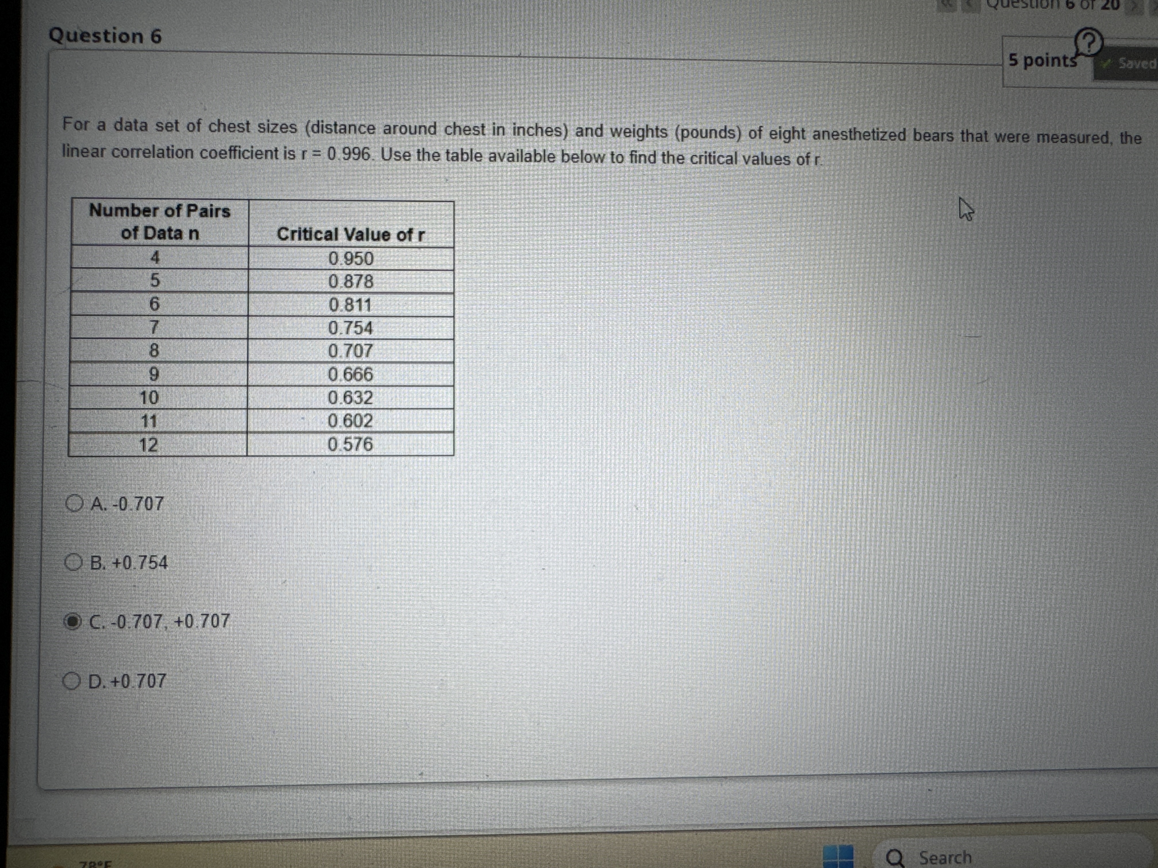 Solved use the table available below to find the critical | Chegg.com
