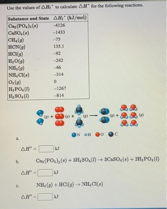 Solved Use the values of AH' to calculate AH' for the | Chegg.com