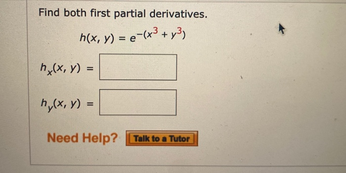 Solved Find both first partial derivatives. f(x, y) = 6x - | Chegg.com