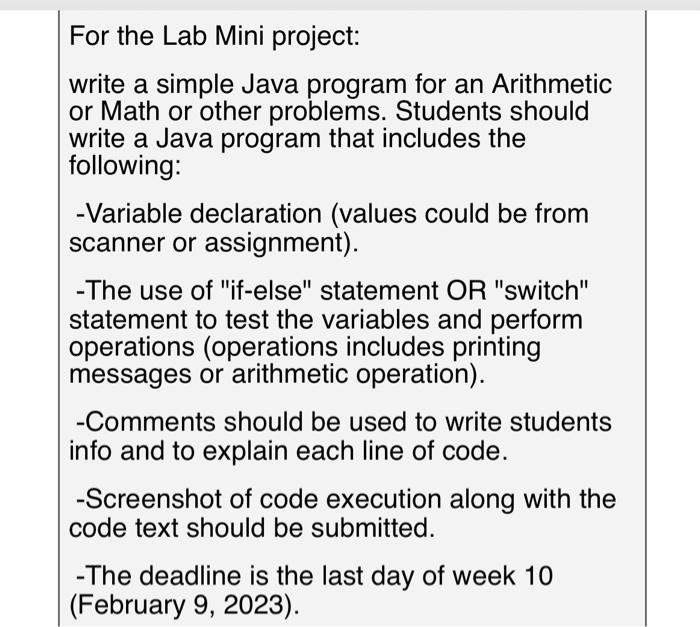Solved Write A Simple Java Program For An Arithmetic Or Math 
