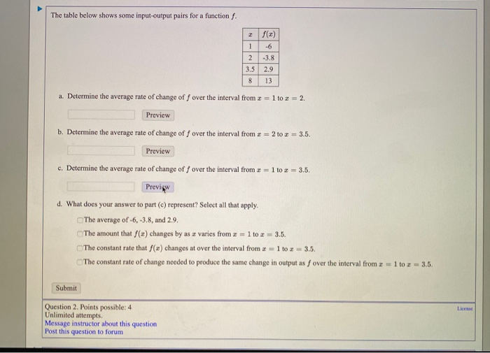 Solved The table below shows some input-output pairs for a | Chegg.com