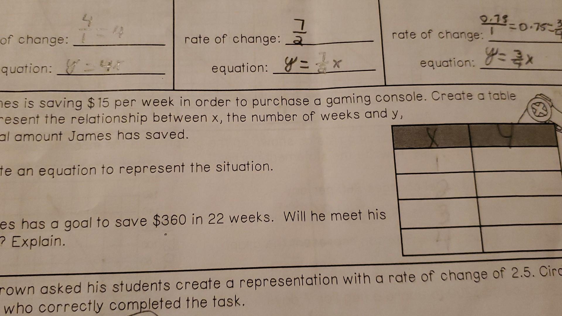 Solved quation: rate of change: 27 rate of change: equation: | Chegg.com