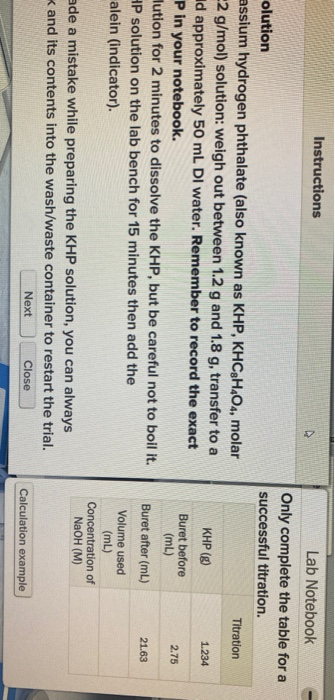 Instructions Lab Notebook Only complete the table for | Chegg.com