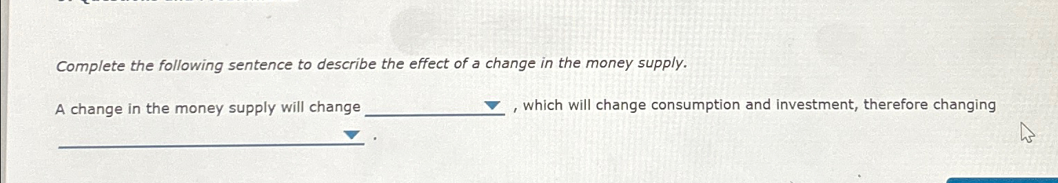 Solved Complete the following sentence to describe the | Chegg.com