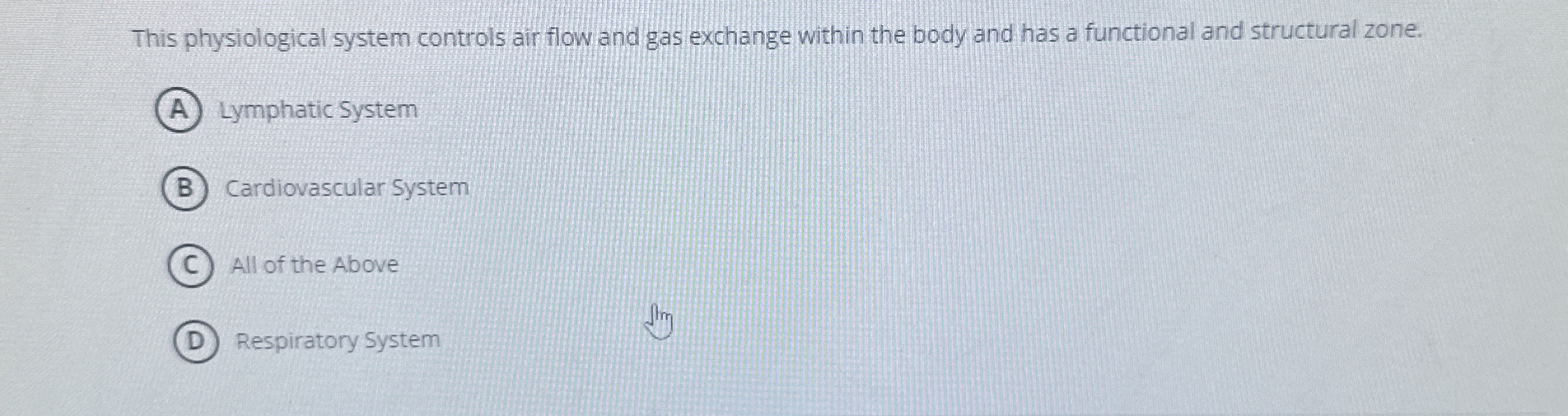 Solved This physiological system controls air flow and gas | Chegg.com