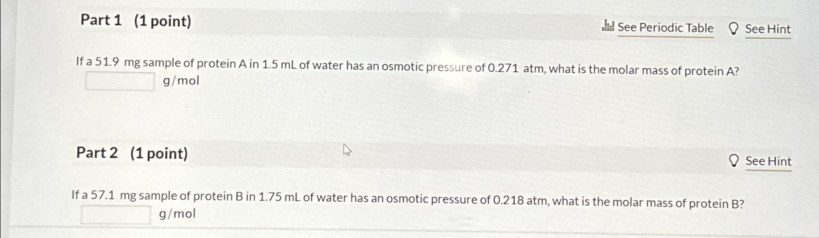 Solved Part 1 (1 point)\\nSee Periodic Table\\nSee Hint\\nIf | Chegg.com