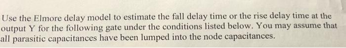 Solved Use the Elmore delay model to estimate the fall delay | Chegg.com