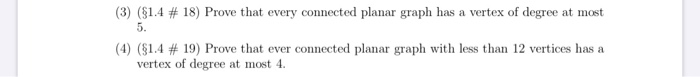 Solved (3) ($1.4 # 18) Prove that every connected planar | Chegg.com