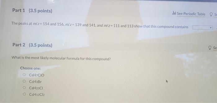 Solved The electron ionization mass spectrum of an unknown | Chegg.com