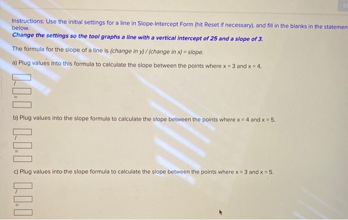 Solved Instructions: Use the initial settings for a line in | Chegg.com