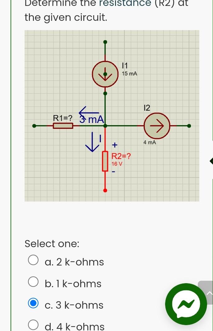 Solved Determine the resistance (R2) at the given circuit. | Chegg.com