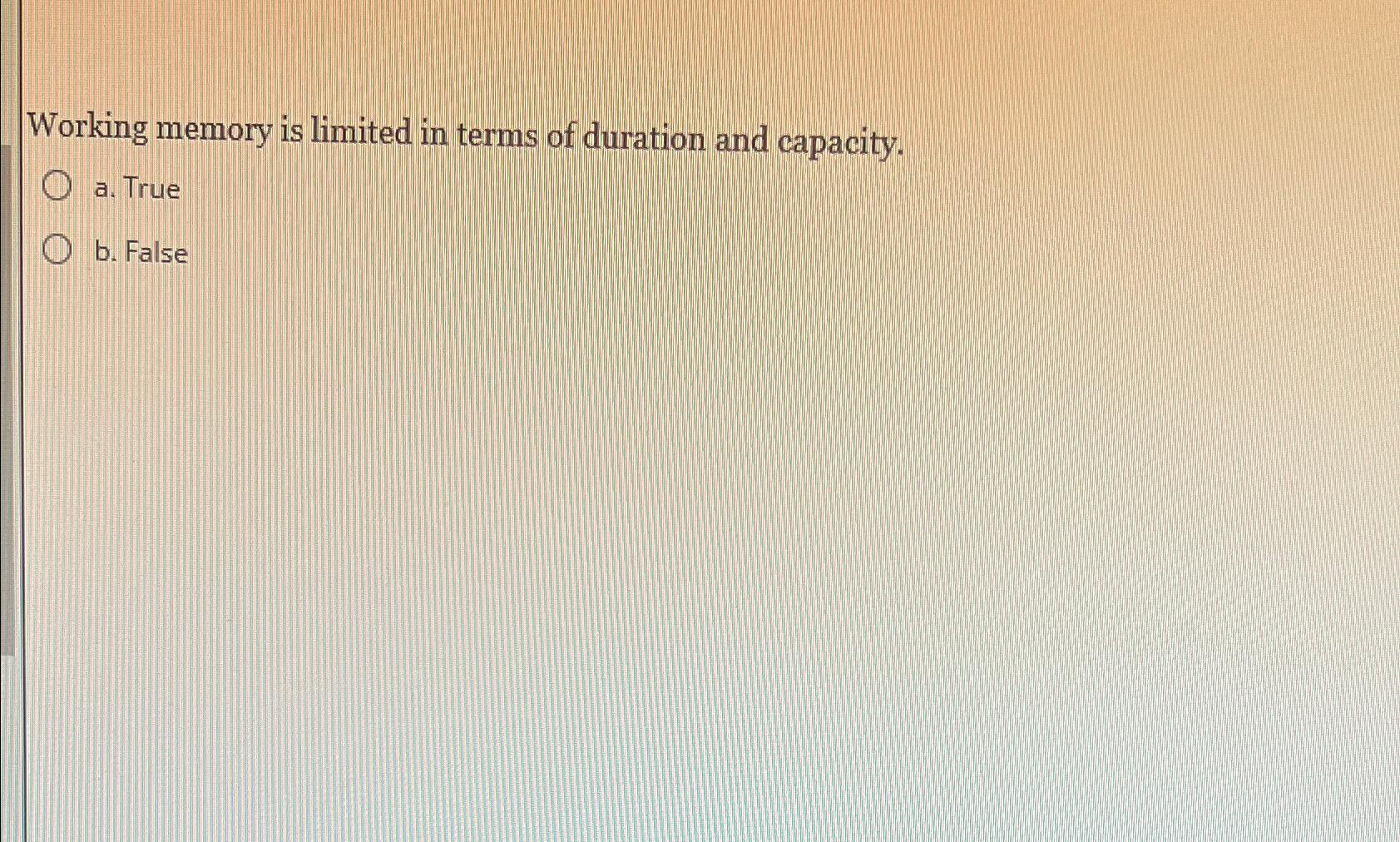 Solved Working memory is limited in terms of duration and | Chegg.com