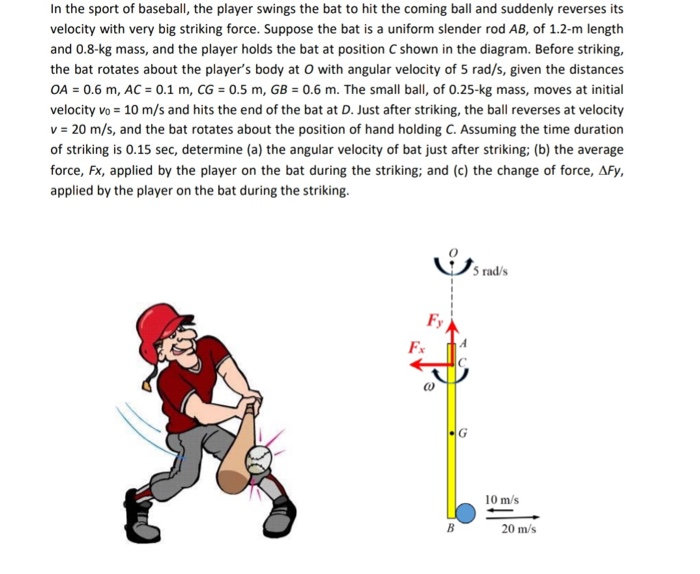 Solved In the sport of baseball, the player swings the bat | Chegg.com