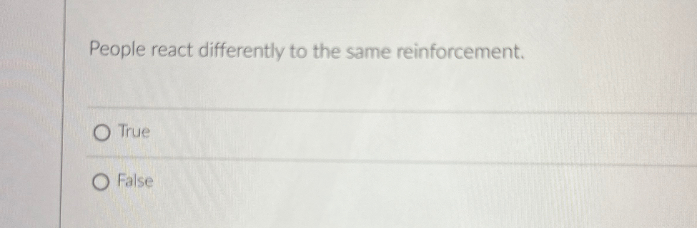 Solved People react differently to the same | Chegg.com