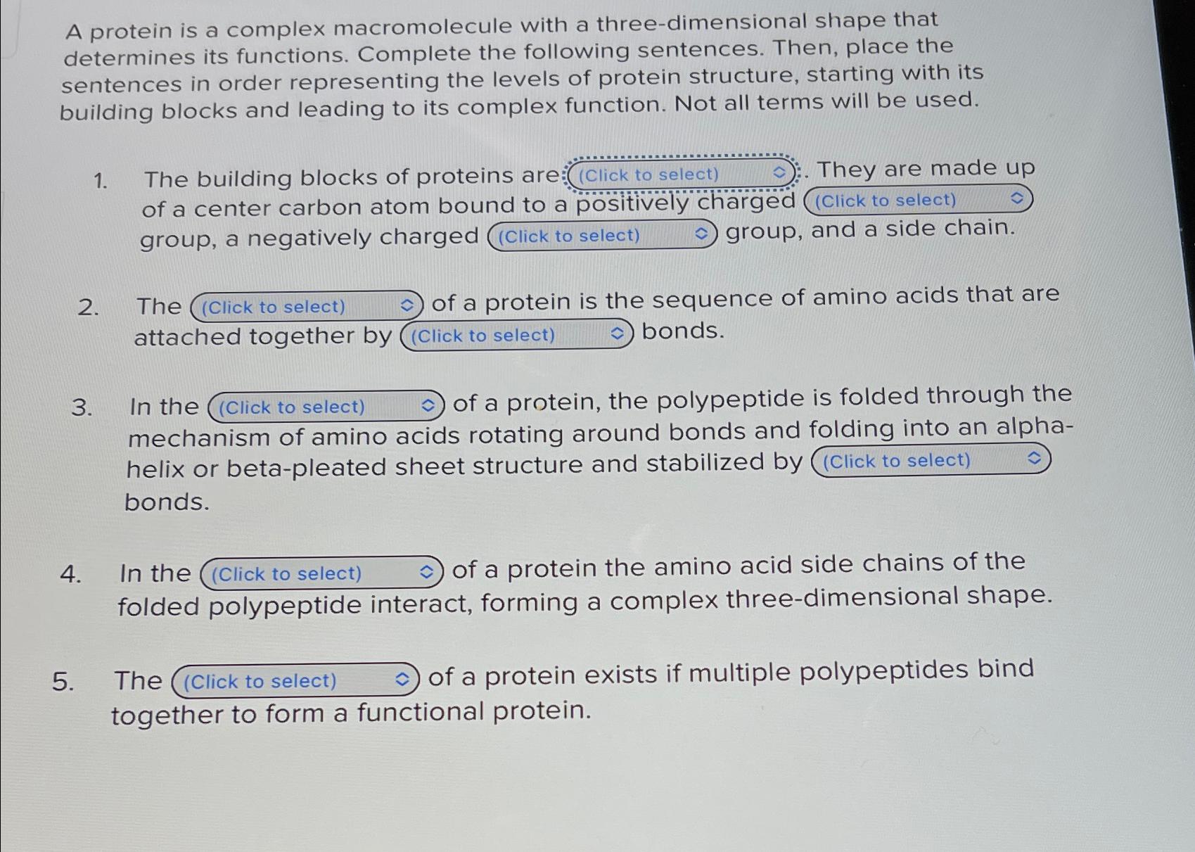 Solved A protein is a complex macromolecule with a | Chegg.com