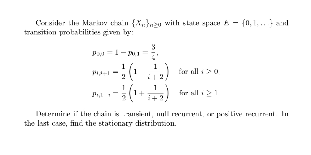 Solved Consider the Markov chain {xn}n≥0 ﻿with state space | Chegg.com
