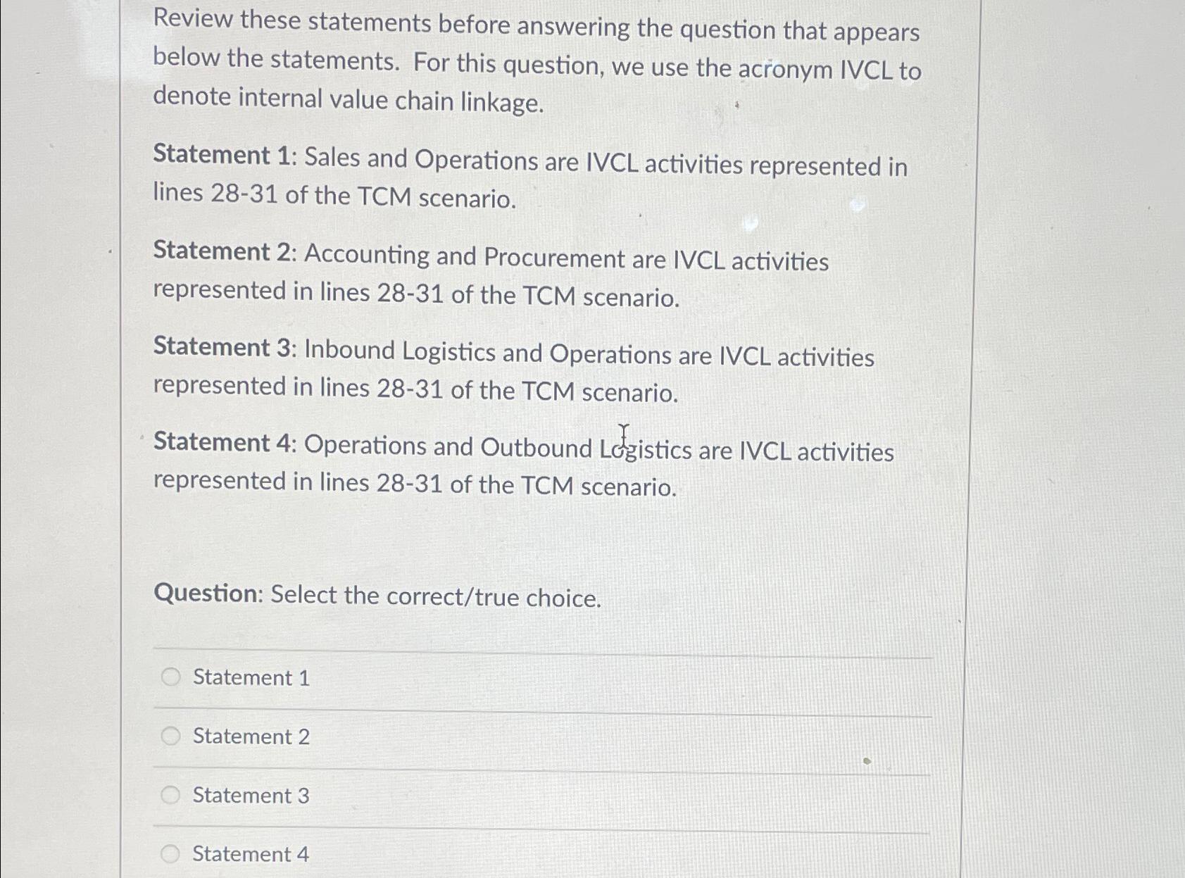 Solved Review these statements before answering the question | Chegg.com