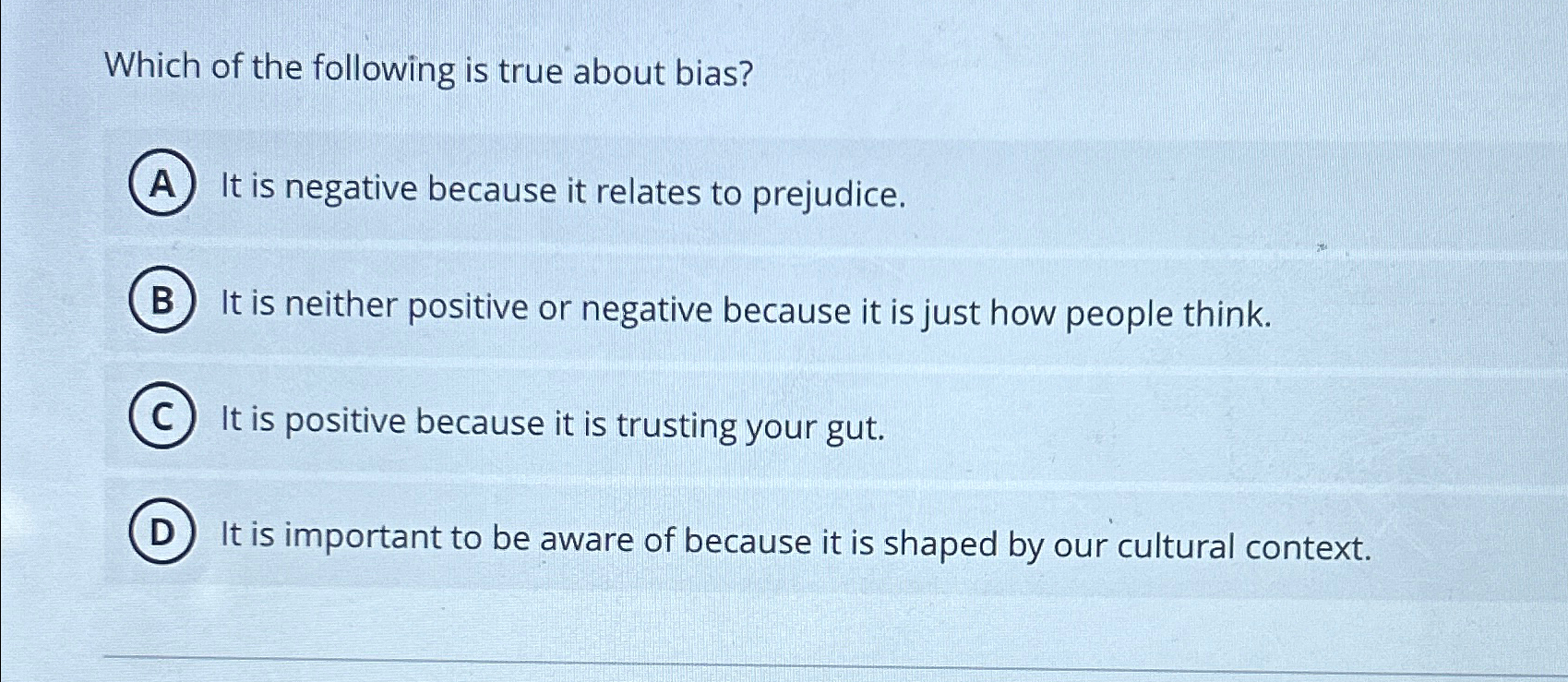 Solved Which of the following is true about bias?It is | Chegg.com