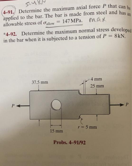 Solved 4-91. Determine the maximum axial force P that can be | Chegg.com Solved 4-91. Determine the maximum axial force P that can be | Chegg.com