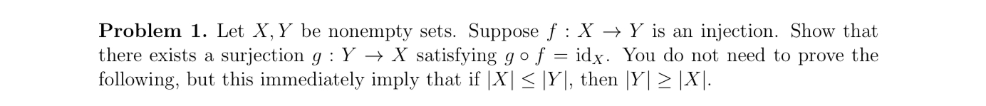 Solved Problem 1. ﻿Let x,Y ﻿be nonempty sets. Suppose f:x→Y | Chegg.com