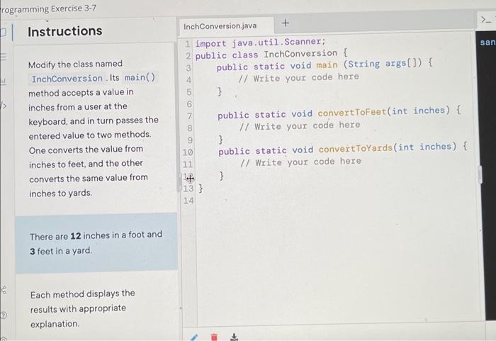 Solved rogramming Exercise 3.7 There are 12 inches in a foot | Chegg.com