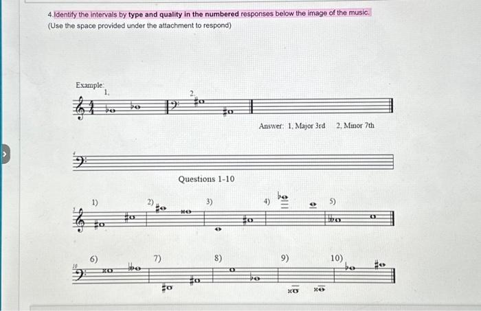 4.Identify the intervals by type and quality in the | Chegg.com
