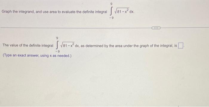 Solved Graph the integrand, and use area to evaluate the | Chegg.com