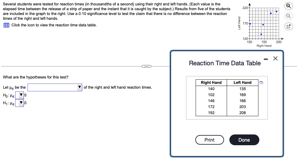 Solved Several students were tested for reaction times (in | Chegg.com