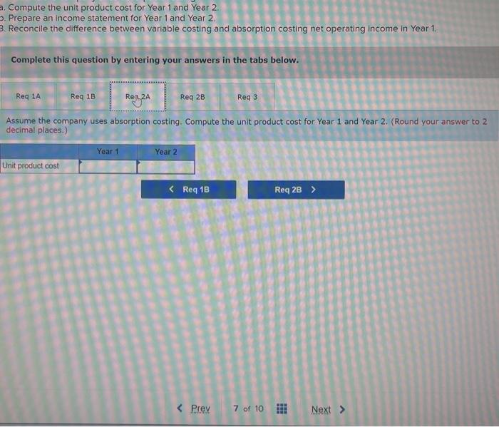 Solved Exercise 6-9 (Algo) Variable and Absorption Costing | Chegg.com