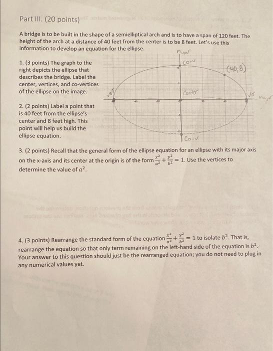 Solved con Part III. (20 points) A bridge is to be built in | Chegg.com